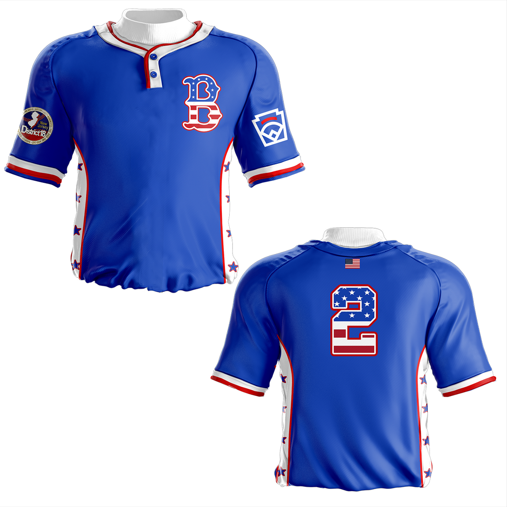 Brick Little League Blue 2 Button Jersey – Youth Fanatics Gear