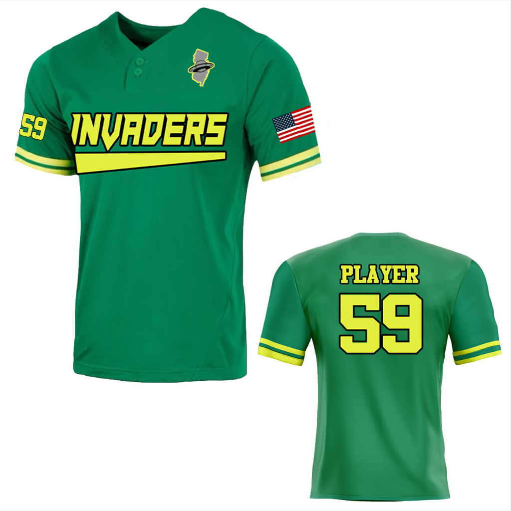 Invaders Green 2 Button Game Day Jersey – Youth Fanatics Gear
